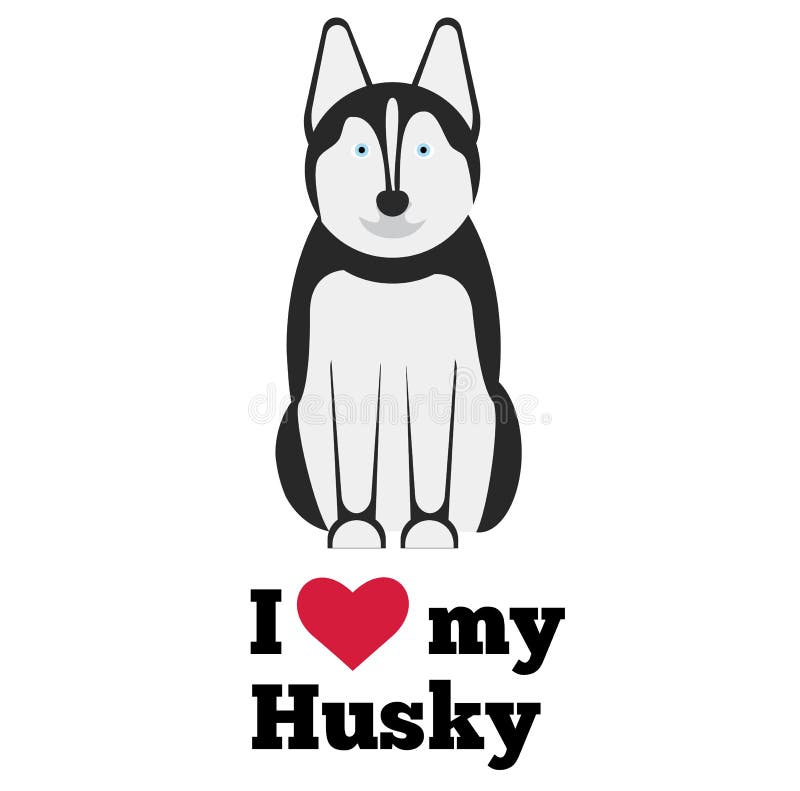 Love Husky stock vector. Illustration of love, snout - 149188594
