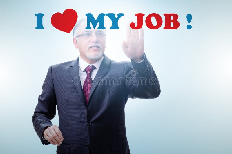 I Love My Job Concept with Businessman Stock Illustration ...