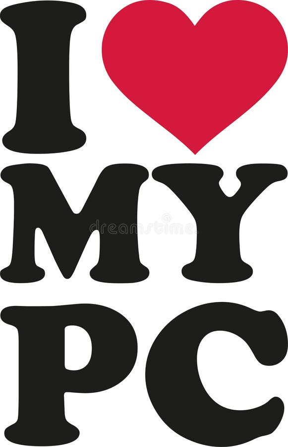 I love my pc stock vector. Illustration of digital, love - 107172519