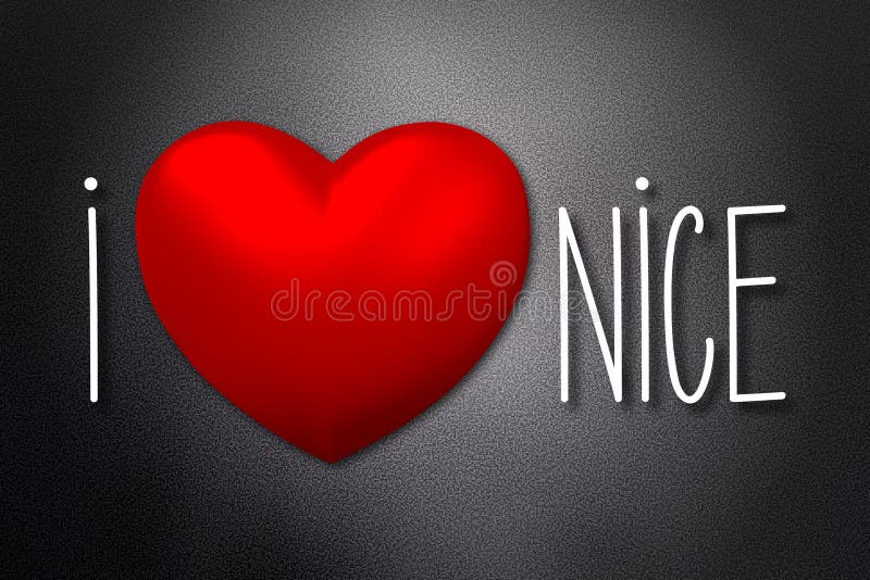 I Love Nice - Heart Shape, Black Background Stock Illustration ...