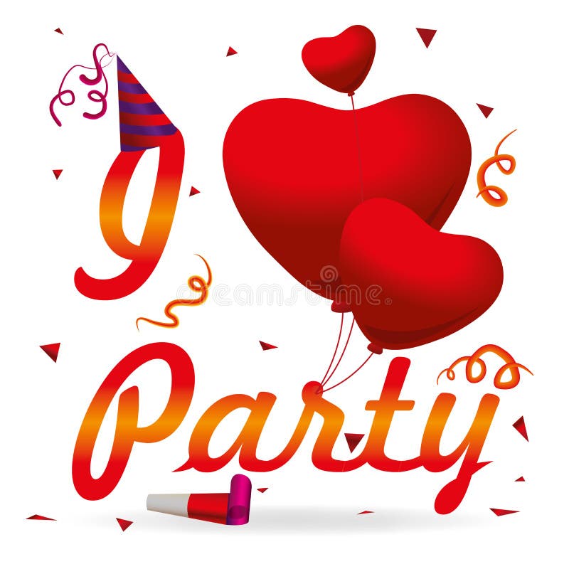 I love party stock vector. Illustration of creativity - 31865547