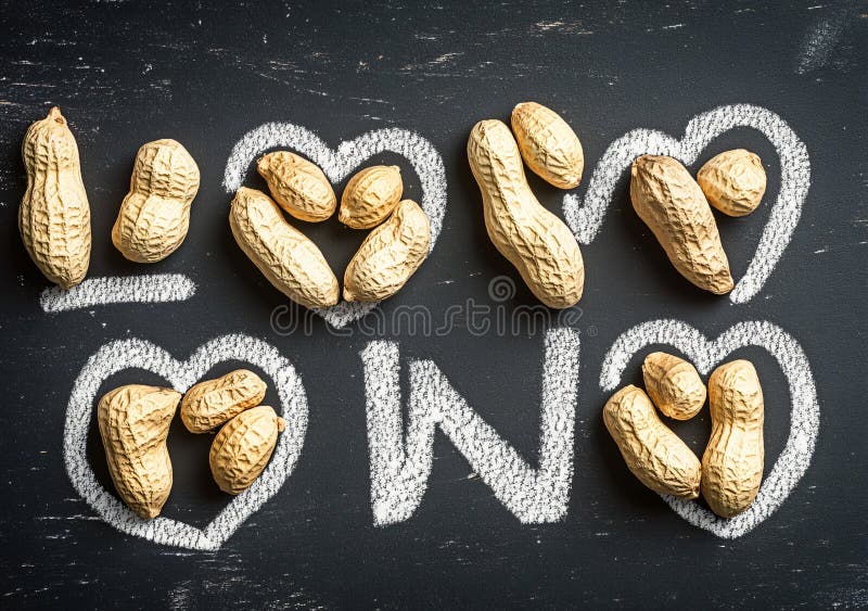 I Love Peanuts Chalkboard Heart Shaped Nuts High Quality Image Stock ...
