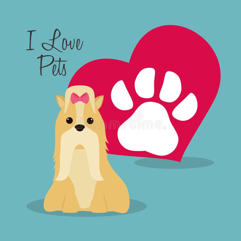 I love pets heart poster stock vector. Illustration of sweet - 78481751