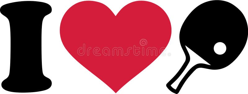 I love ping pong racket stock vector. Illustration of racket - 106160873