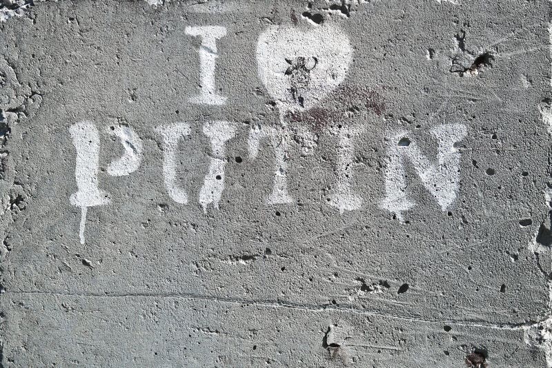I Love Putin - Inscription on Concrete Surface Editorial Stock Image ...