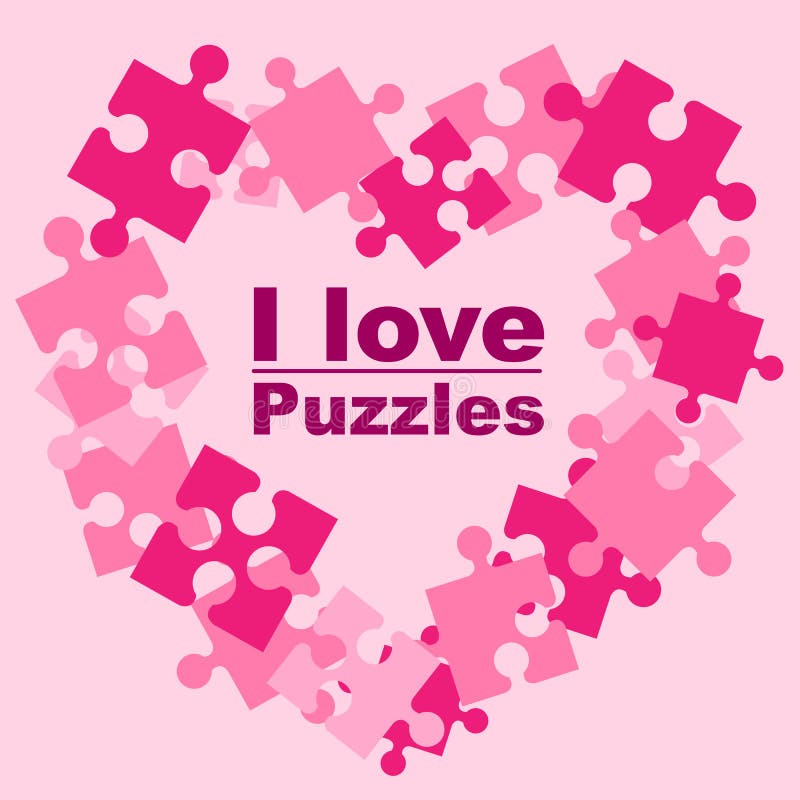 Puzzles of love stock vector. Illustration of bright - 56470808