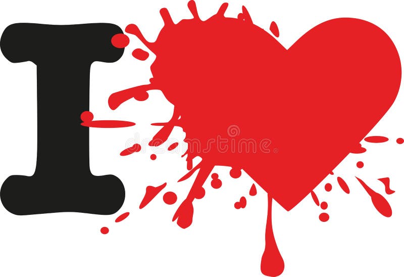 I love with splash stock vector. Illustration of heart - 107171349