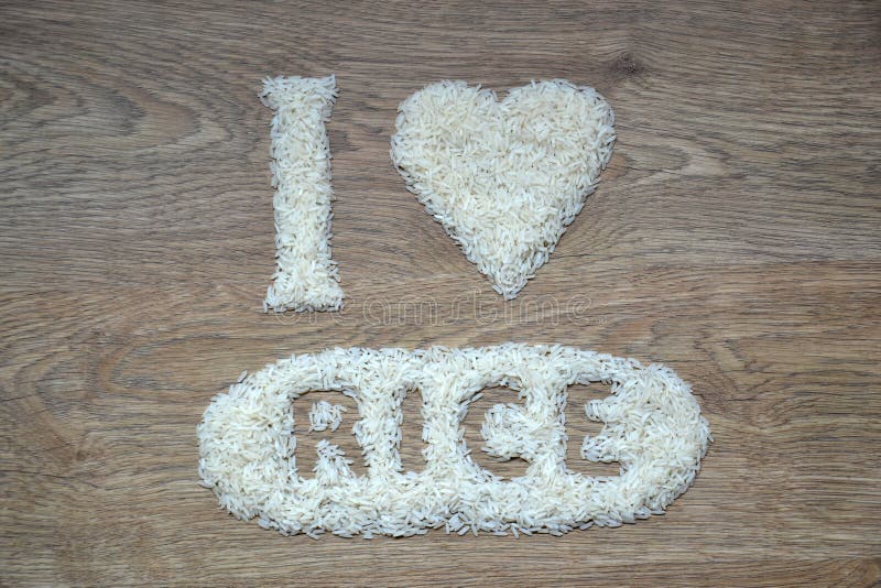 I love rice stock image. Image of natural, inscription - 42105133