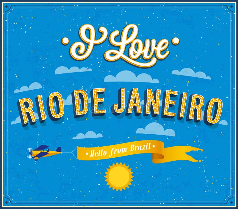 I love Rio De Janeiro. stock vector. Illustration of postal - 75955141