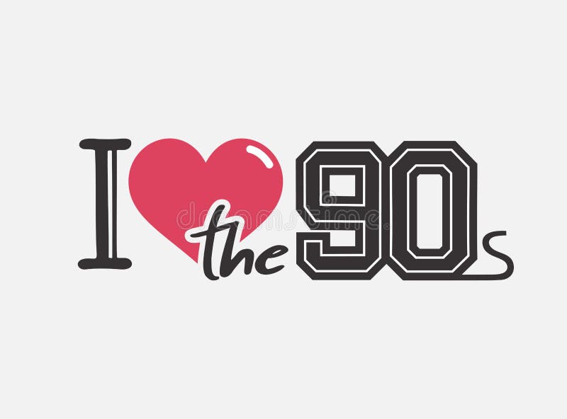 I love 90s decade symbol stock vector. Illustration of vector - 223202874