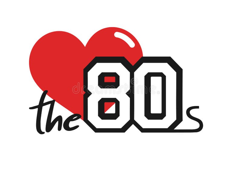 I love 80s decade symbol stock vector. Illustration of heart - 245253400
