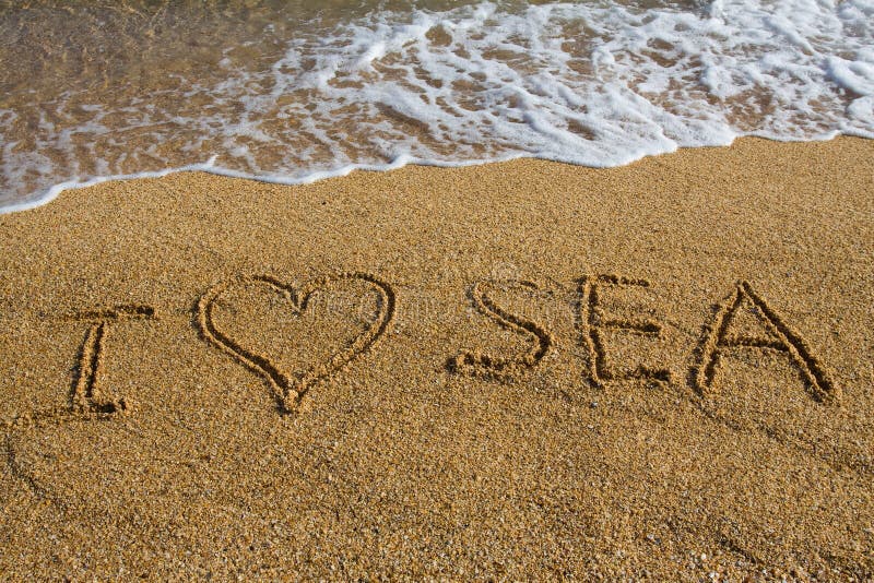 I love the sea. stock photo. Image of conceptual, sand - 15534322