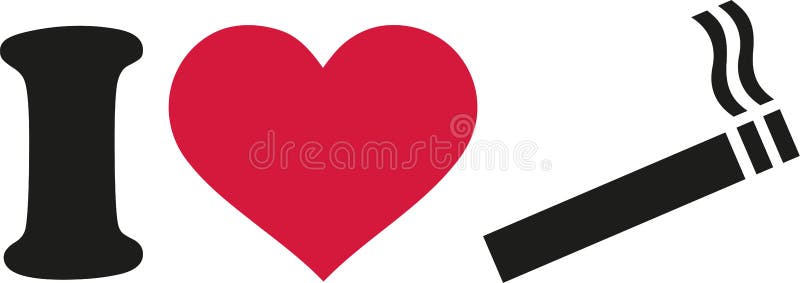 I love smoking cigarettes stock vector. Illustration of tobacco - 107171833