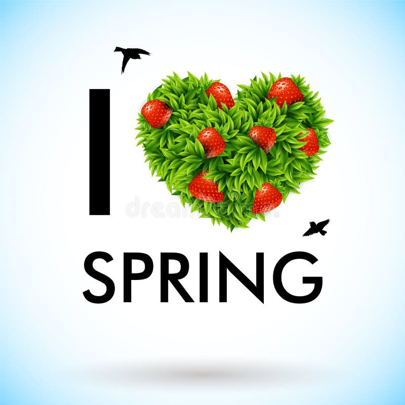 I Love Spring Icon. Vector Illustration. Stock Vector - Illustration of ...