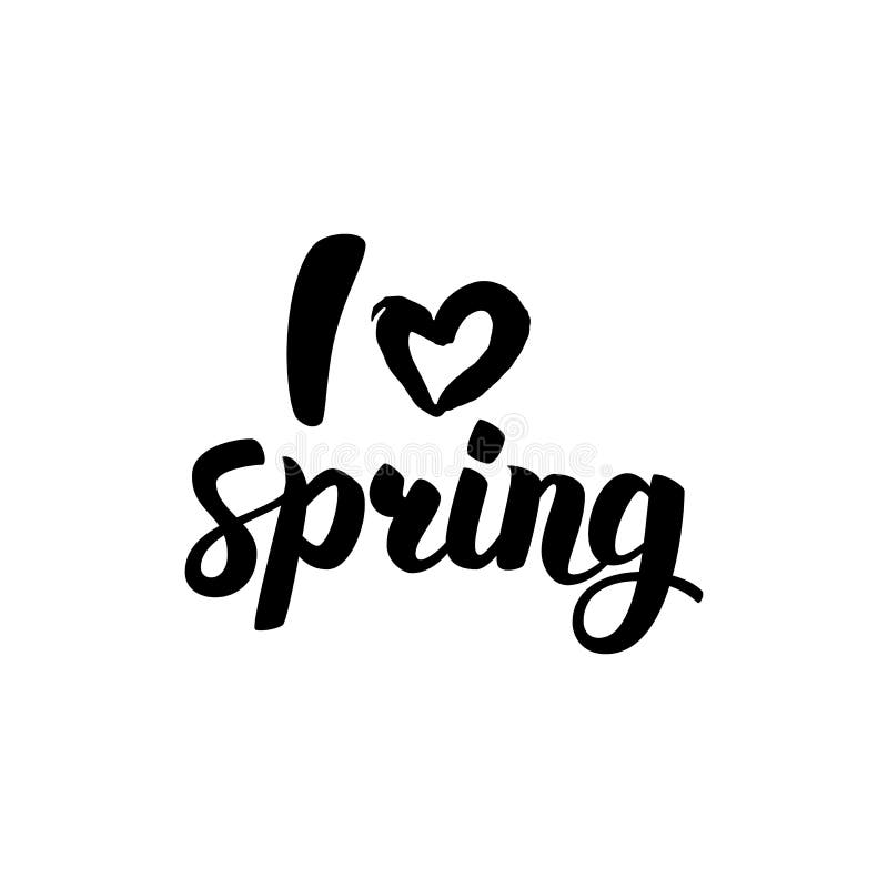 I Love Spring Lettering Postcard Stock Vector - Illustration of ground ...