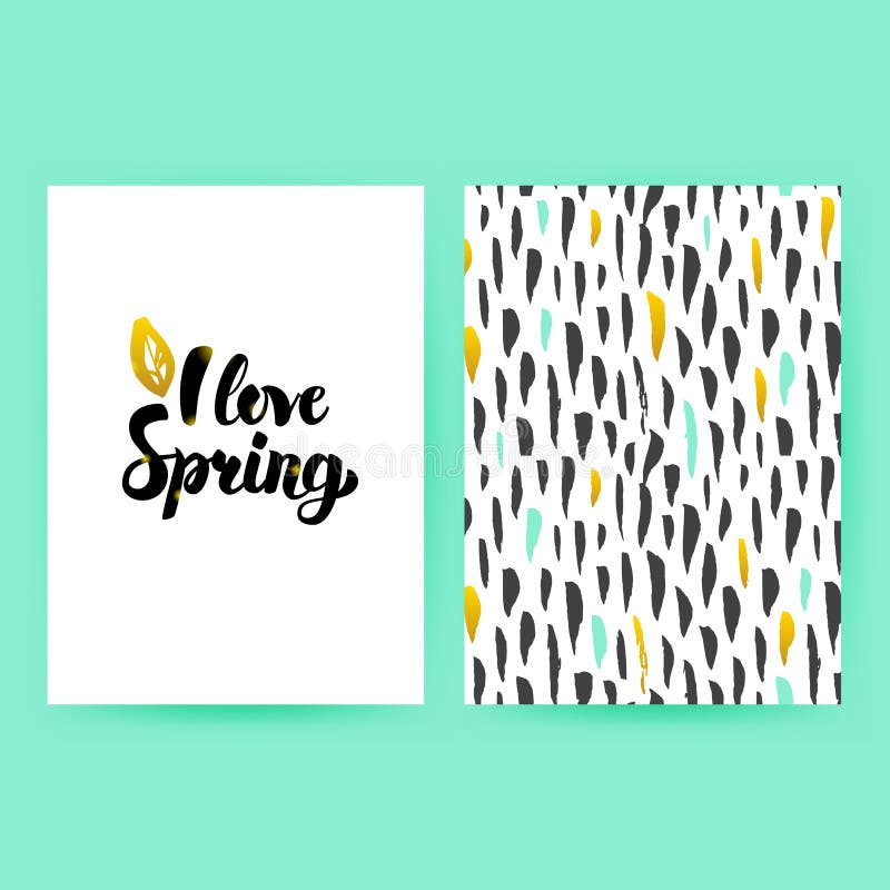 I Love Spring Trendy Poster Stock Vector - Illustration of invitation ...