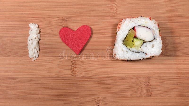 Love sushi stock photo. Image of heart, relation, text - 26940138