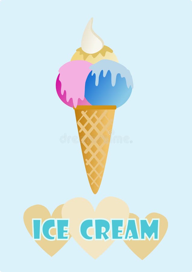 I love sweet ice cream stock vector. Illustration of greedy - 254557863
