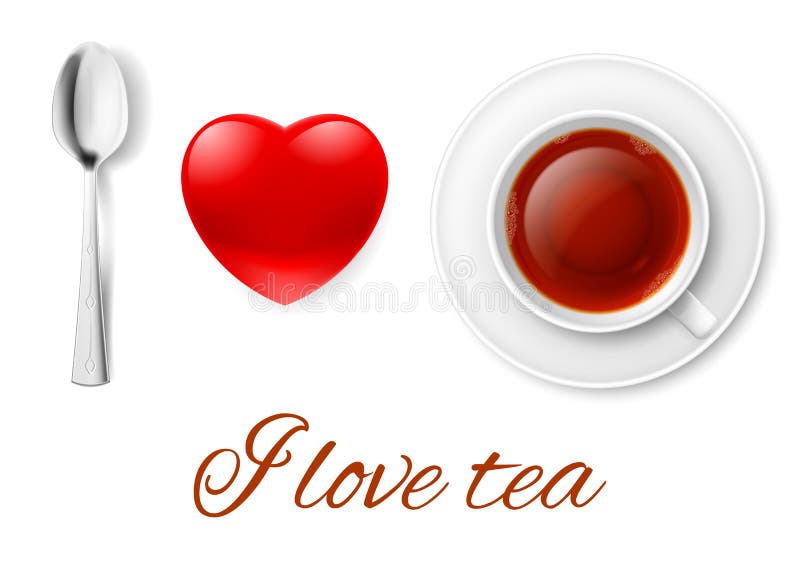 I love tea stock vector. Illustration of emotion, affection - 42064506