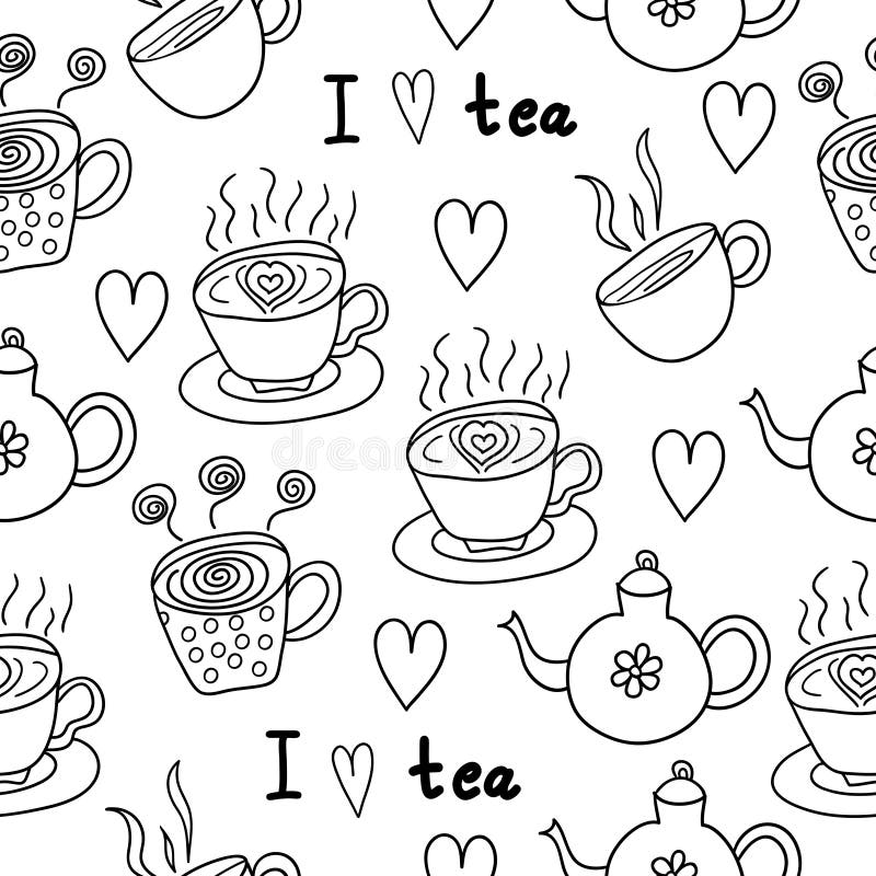I love tea stock illustration. Illustration of wallpaper - 48093655