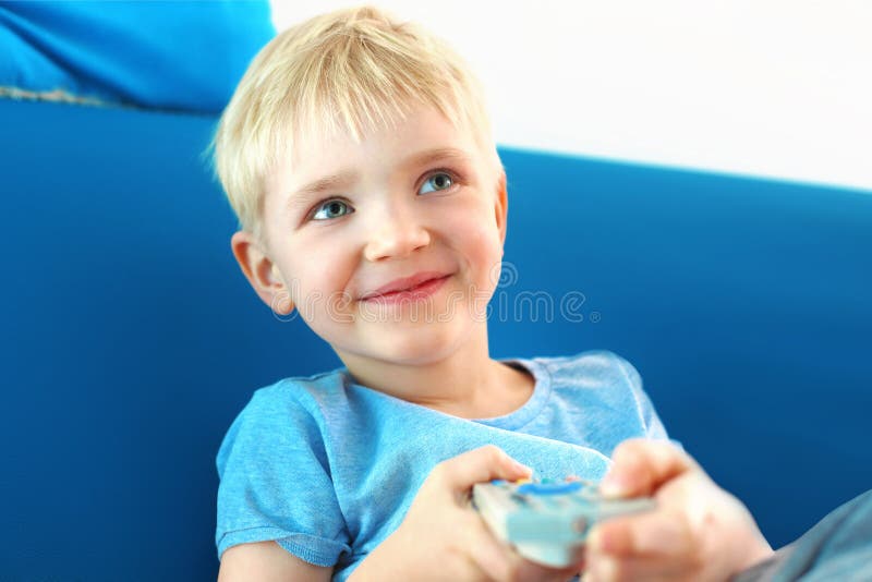 I Love Television. a Child with a TV Remote Control Stock Image - Image ...