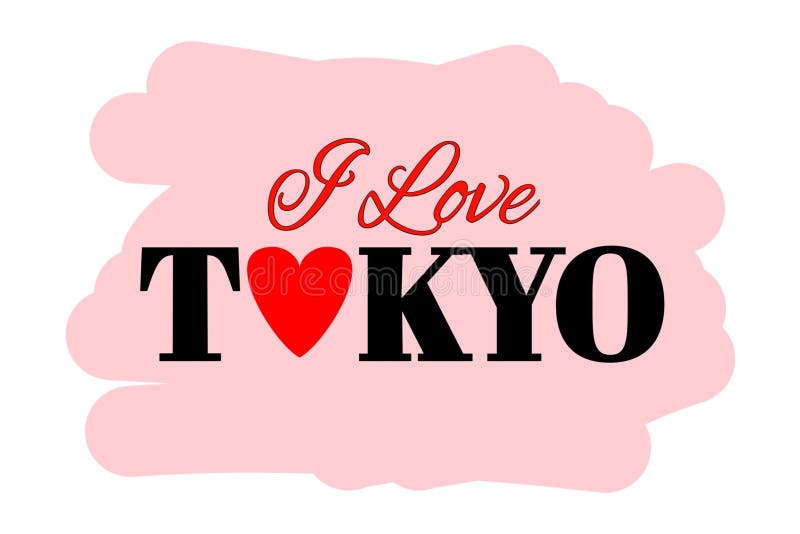I Love Tokyo Background Design Stock Illustration - Illustration of ...