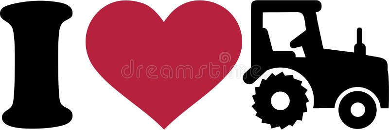 I love Tractor stock vector. Illustration of vector - 107099410