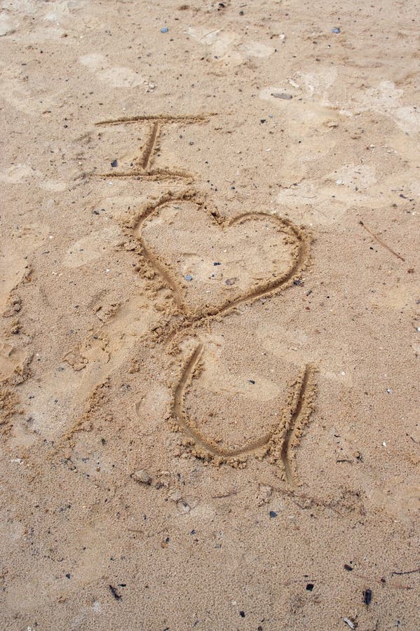 I Love U is the Message Written in the Sand Stock Photo - Image of ...