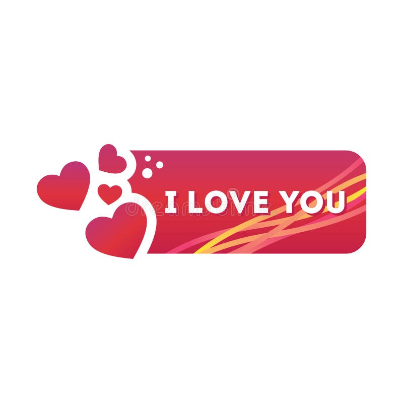I Love U Sticker. Vector Illustration Decorative Background Design ...