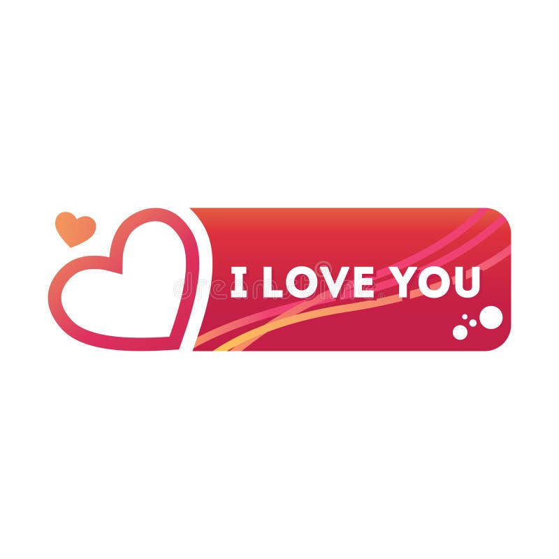 I Love U Sticker. Vector Illustration Decorative Background Design ...