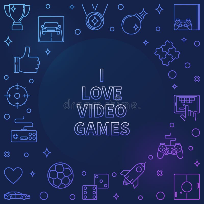 Games Colored Outline Banners. Vector Game Illustration Stock Vector ...