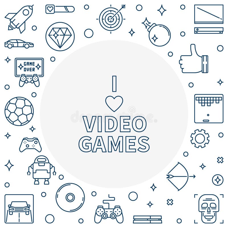 Video Games Outline Pattern. Vector Game Seamless Background Stock ...