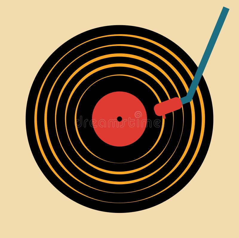 I Love Vinyl Retro Turntable Vector Design Stock Vector - Illustration ...