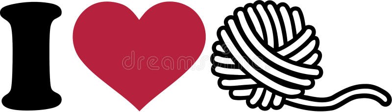 I love wool ball stock vector. Illustration of needlework - 107173172