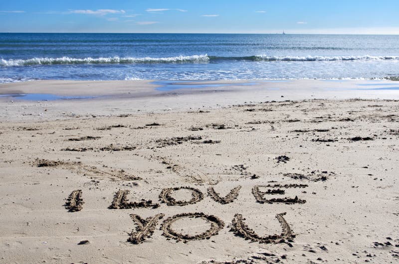 I love You on the beach stock image. Image of edge, serene - 28079233