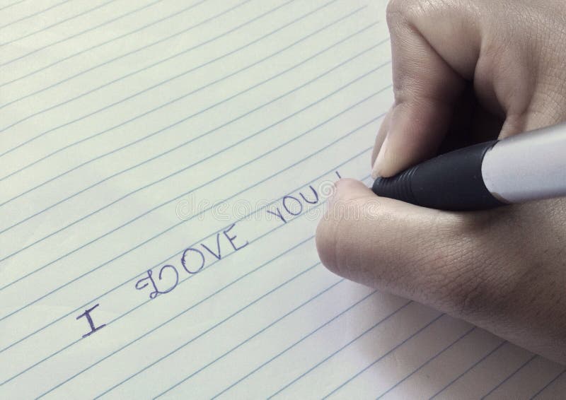 I love you stock image. Image of hand, writing, notebook - 72800809