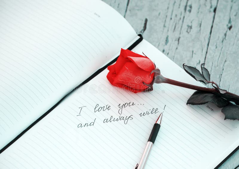 I Love You Hand Written Note Stock Photo - Image of rose, south: 45707646