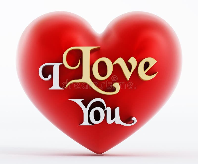 I love you heart stock illustration. Illustration of beautiful - 55801700