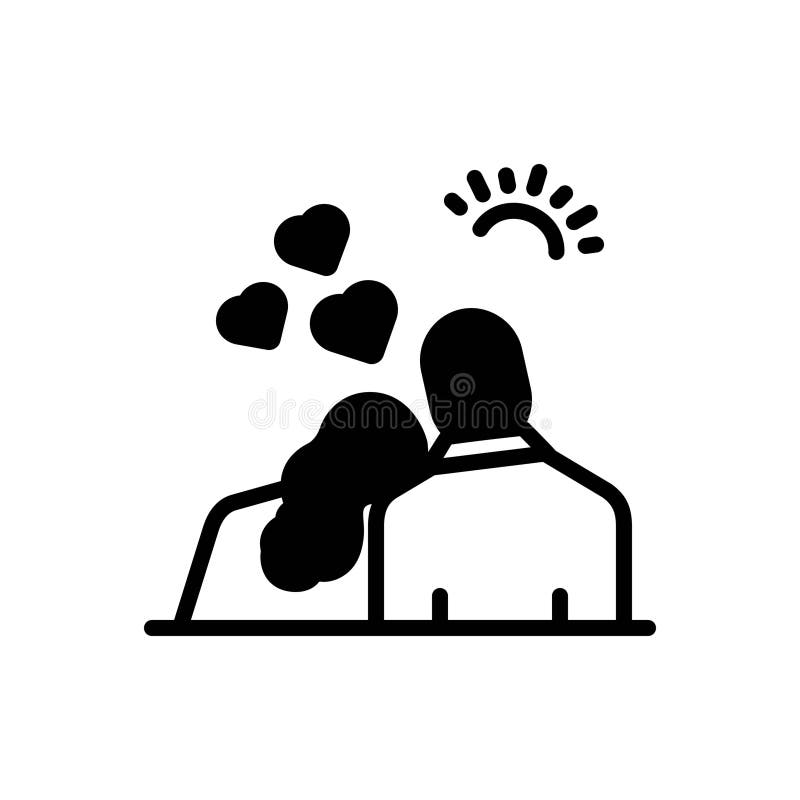 Black Solid Icon for I Love You, Duet and Together Stock Illustration ...