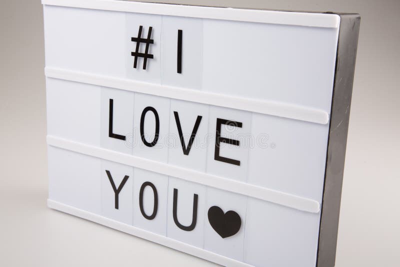 Light Box Sign Board on White Table Stock Image - Image of card ...