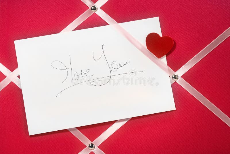 I Love You Message Card Handwriting Board Stock Photo - Image of ...