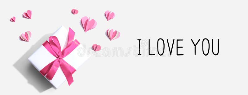 I Love You Message with a Gift Box Stock Image - Image of view ...