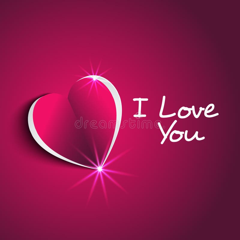 Heart Shape with I Love You Message Stock Vector - Illustration of love ...