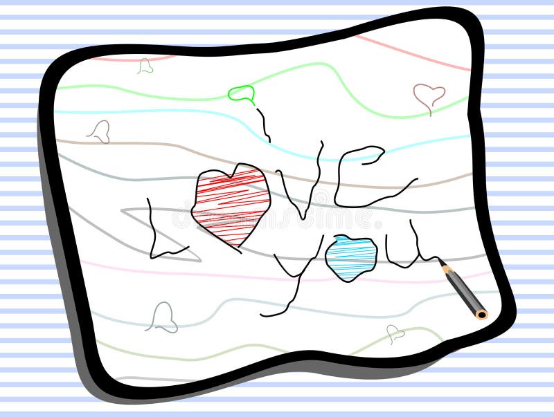 I Love You Message on Note Paper. Stock Vector - Illustration of ...