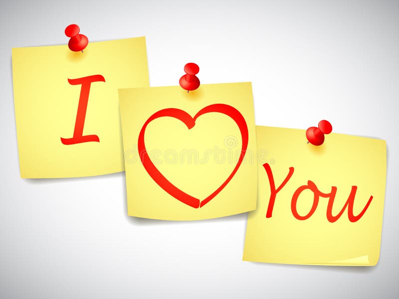 I Love You Notes stock vector. Illustration of happy - 49134385