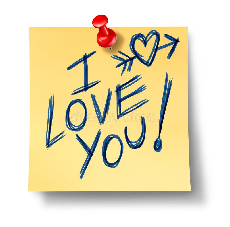 I Love You Office Note Affection Feelings of Valen Stock Illustration ...