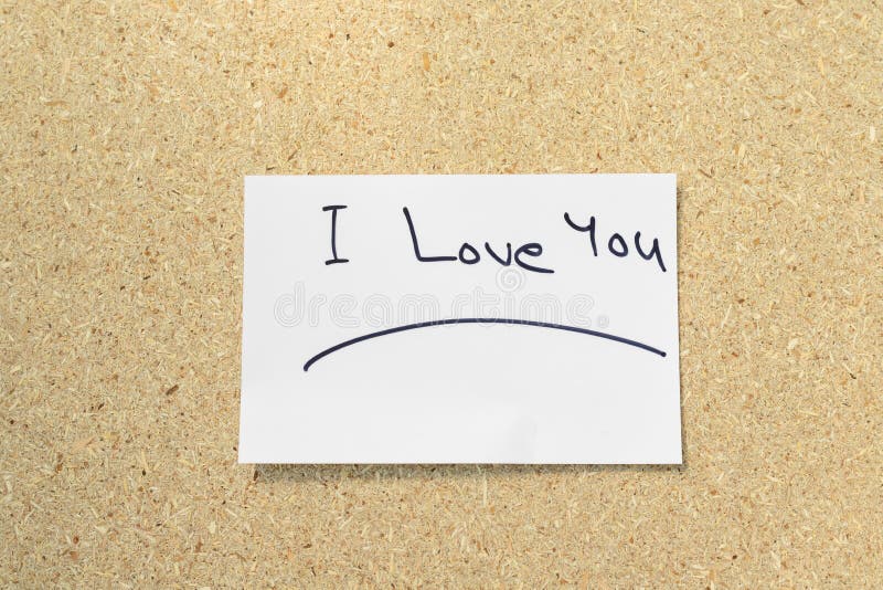 I Love You Phrase Handwritten on a White Post Card with Copy Space ...