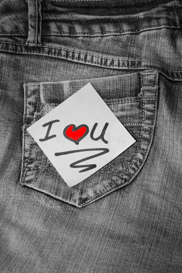 I Love You Post-it Note with a Red Heart Stock Photo - Image of cork ...