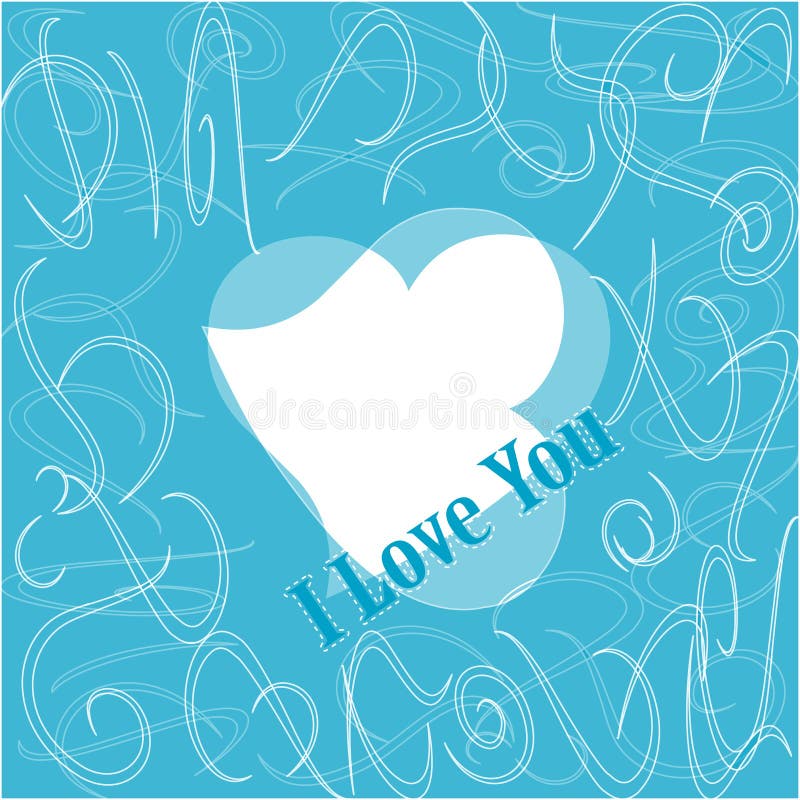 I Love You. Romantic Valentines Blue Pattern Stock Vector ...