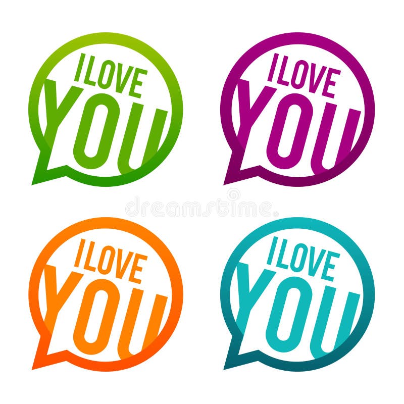 I love you round Buttons stock illustration. Illustration of element ...